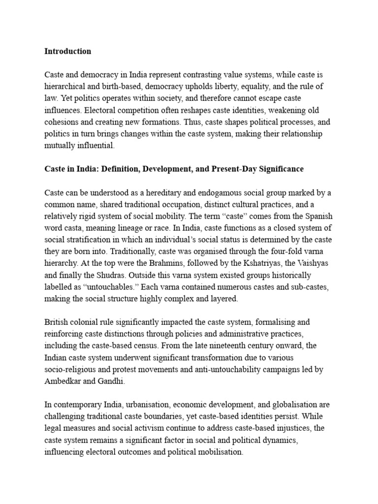 Politicization of Caste-1 | PDF | Caste | Social Psychology