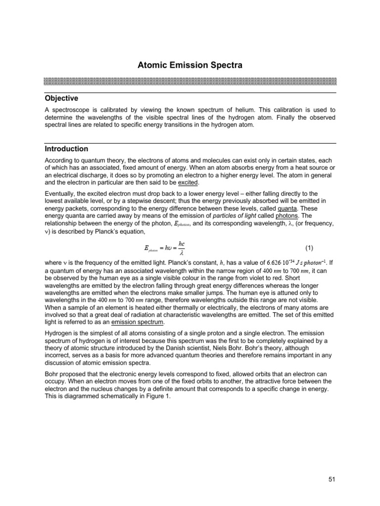 Atomic Emission Spectra | PDF | Emission Spectrum | Electron