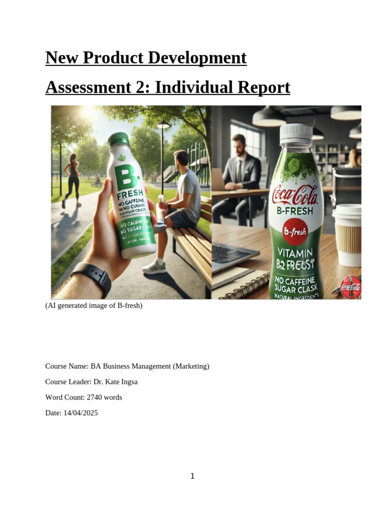 New Product Development Assessment 2 Individual Report Final Draft ...
