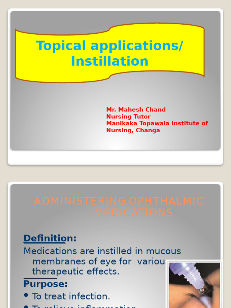 Instillation 190225084120 | PDF | Topical Medication | Solubility