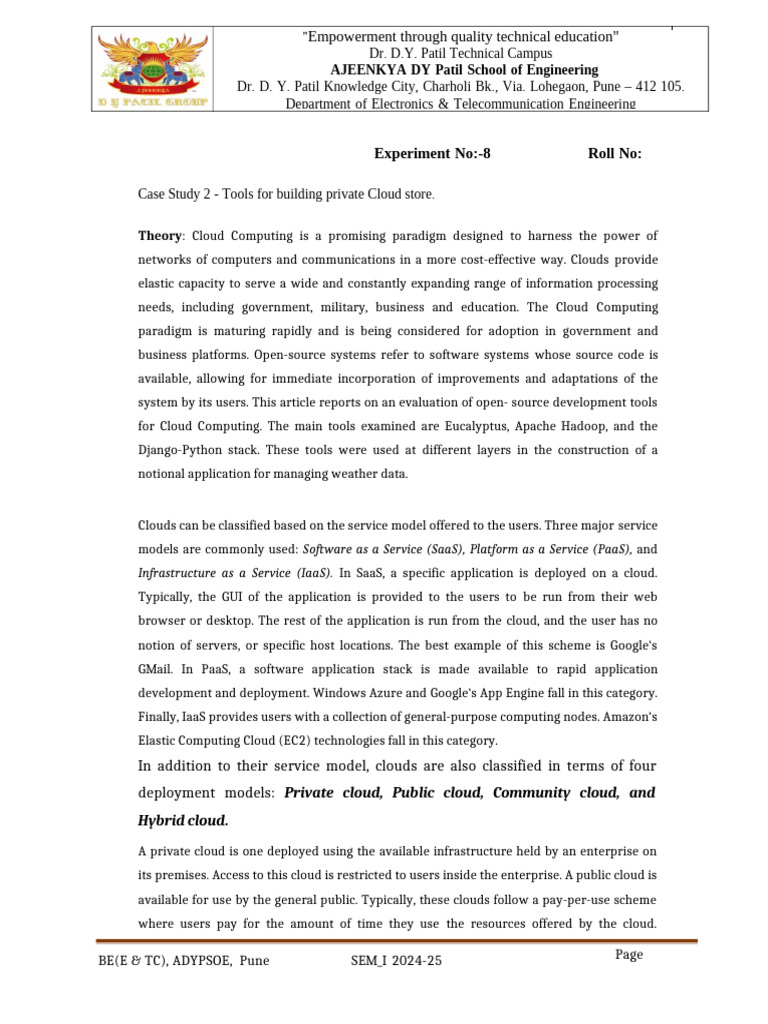 EX 8Handout | PDF | Cloud Computing | Amazon Web Services