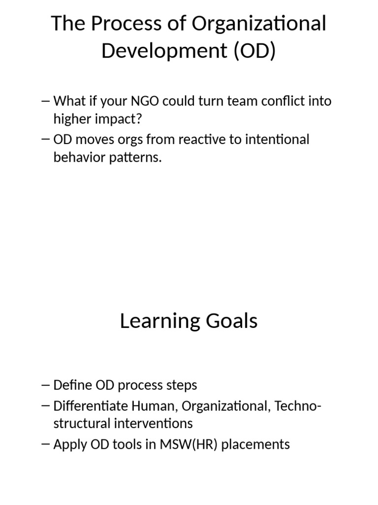 OD Interventions Presentation 10 Slides | PDF