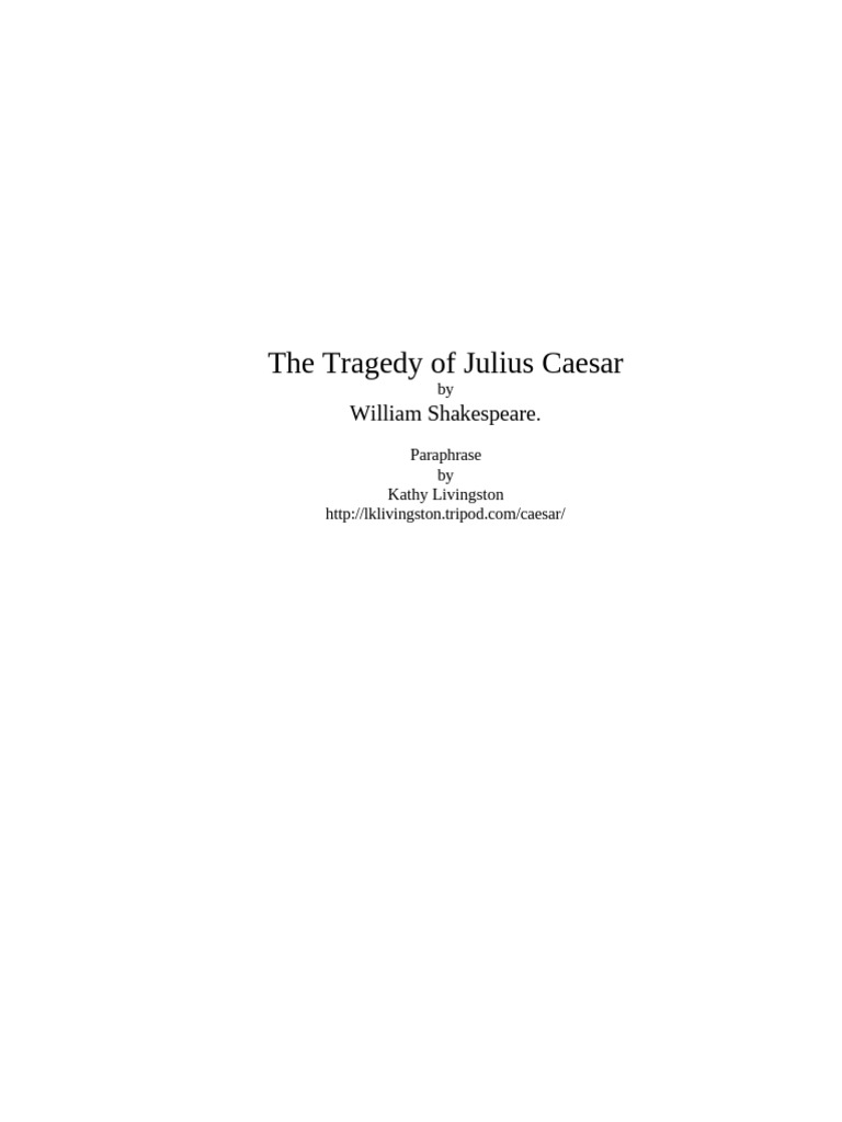 Julius Caesar - Translation-Full Play | PDF | Mark Antony | Project ...