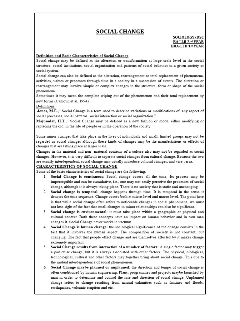 SOCIAL CHANGE | PDF | Marriage | Monogamy