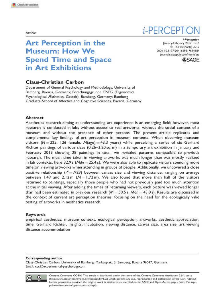 Carbon 2017 Art Perception in The Museum How We Spend Time and Space in ...