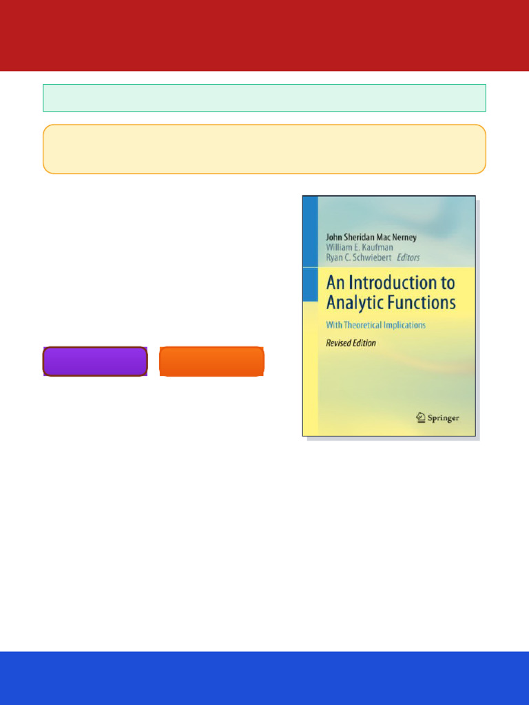 An Introduction to Analytic Functions With Theoretical Implications ...