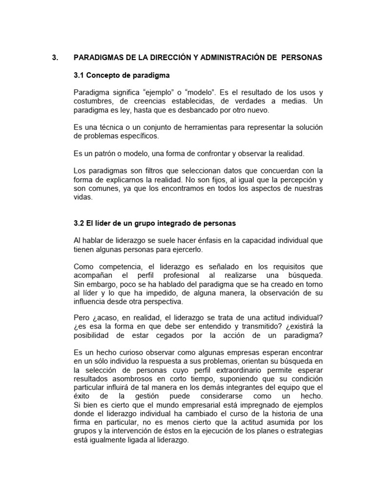 Paradigmas en Dirección y Liderazgo Empresarial | PDF | Liderazgo ...