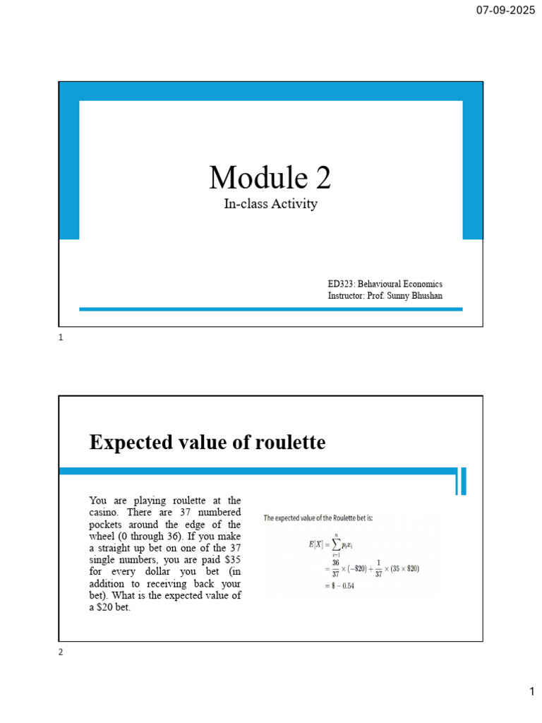 Module 2 Activity - Shared | PDF | Gambling | Roulette