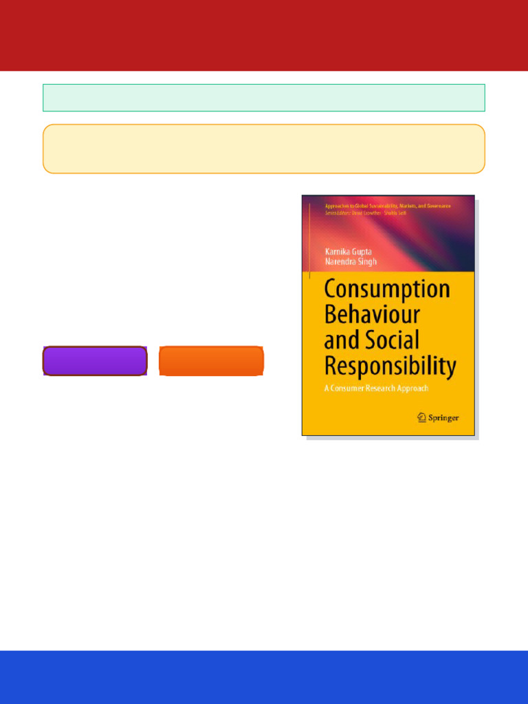 Consumption Behaviour and Social Responsibility A Consumer Research ...