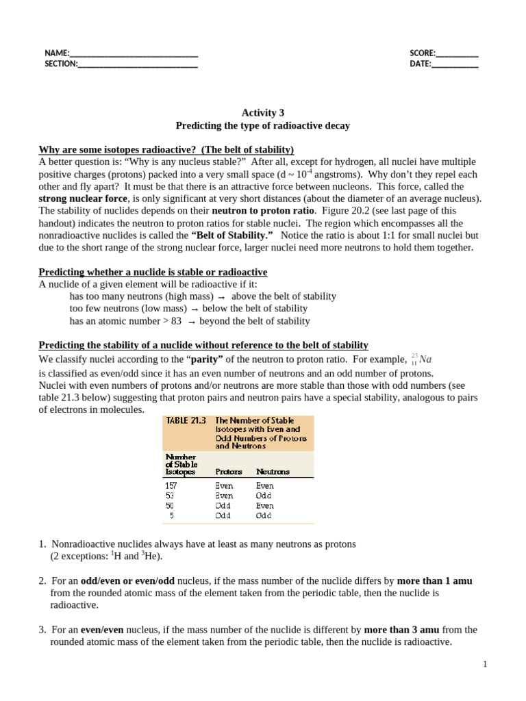Radioactive Stability | PDF | Radioactive Decay | Atomic Nucleus