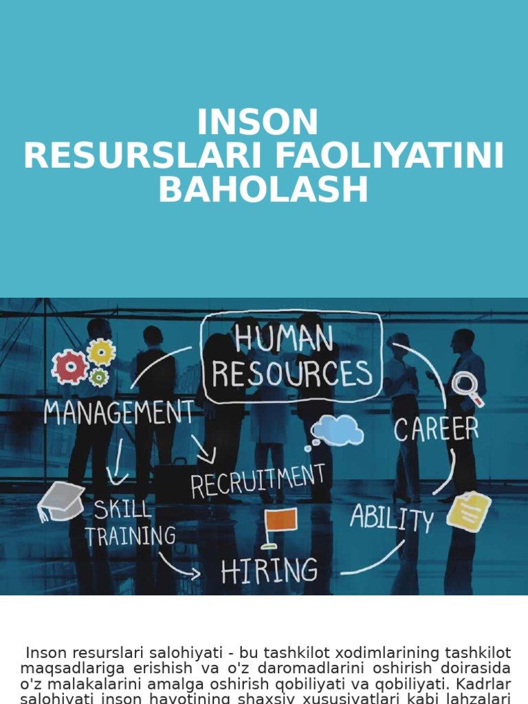 Inson Resurslari Faoliyatini Baholash | PDF