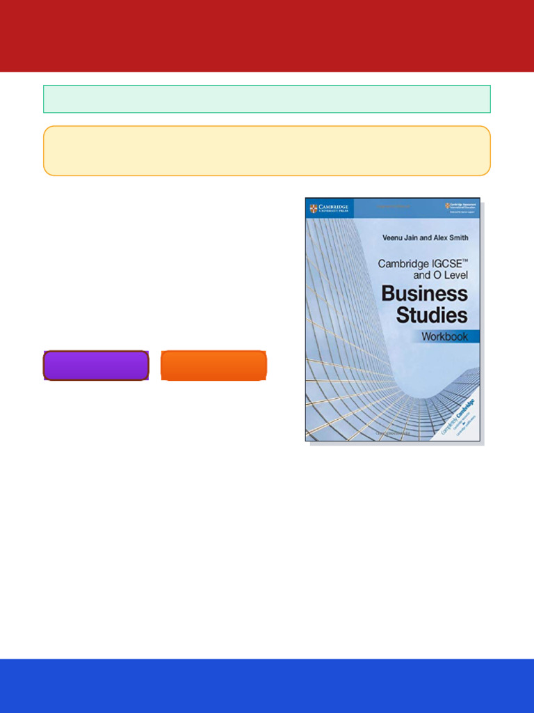 Cambridge IGCSE and O Level Business Studies Workbook 3rd Edition Jain ...