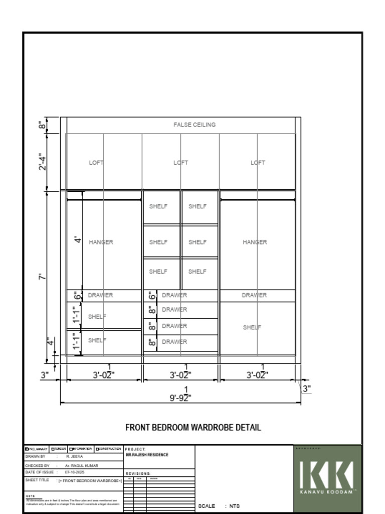 Front Bedroom Wardrobe Plan Details | PDF | Furniture | Interior Design