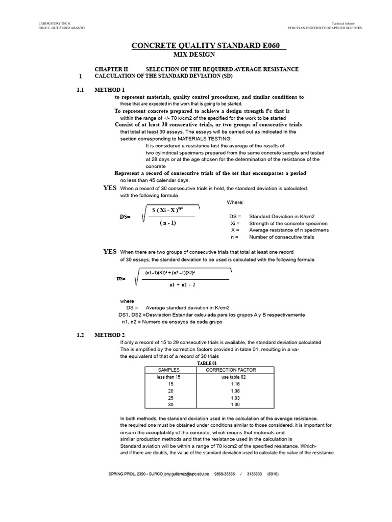 concrete mix design | PDF | Standard Deviation | Concrete