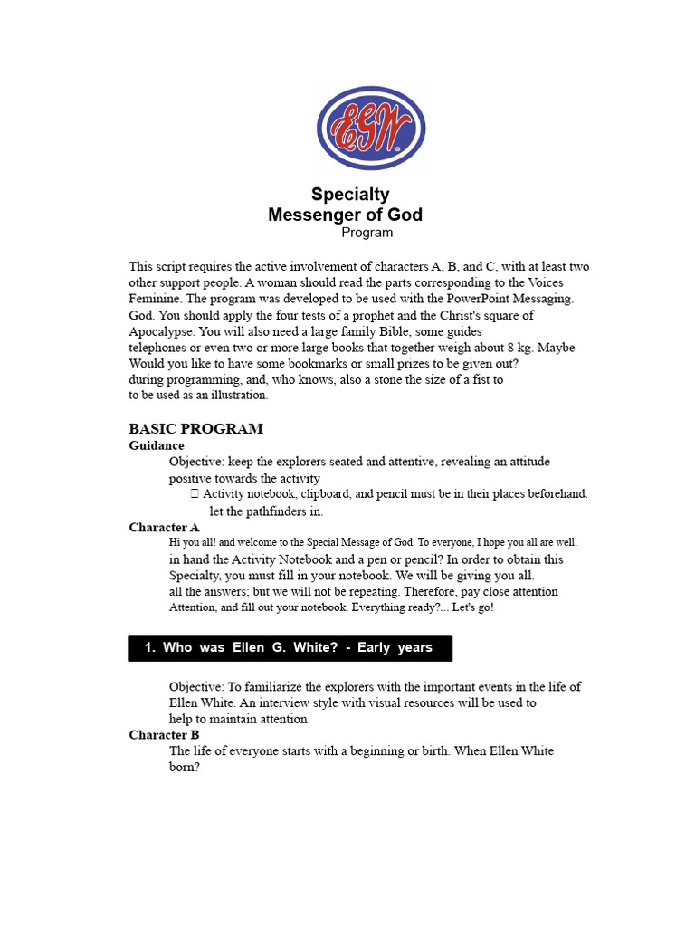 God's Messenger Specialty | PDF | Prophet | Jesus