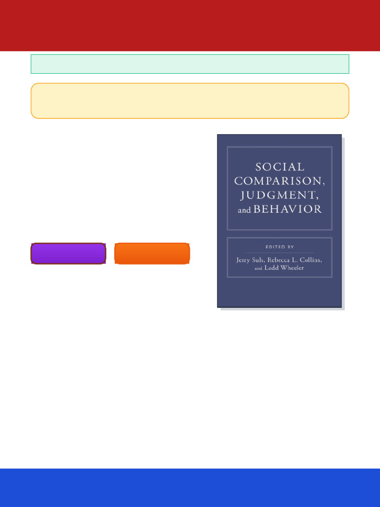 Social Comparison, Judgment, and Behavior Jerry Suls Ebook Quick Access ...