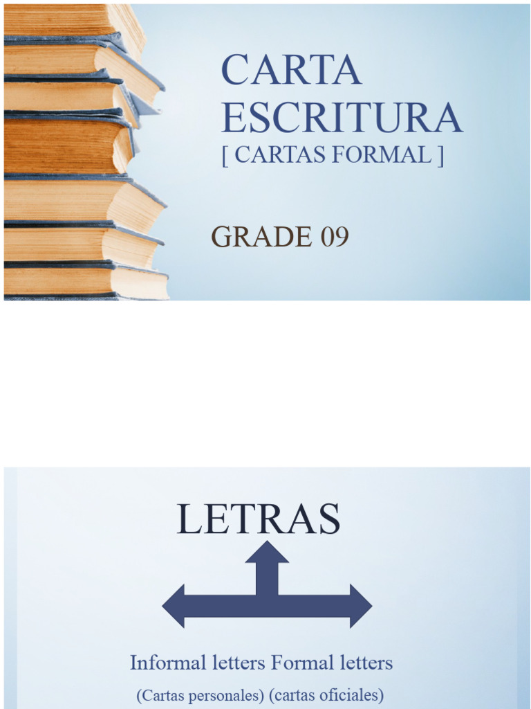Inglés - Grado 9 - Cartas Formales | PDF