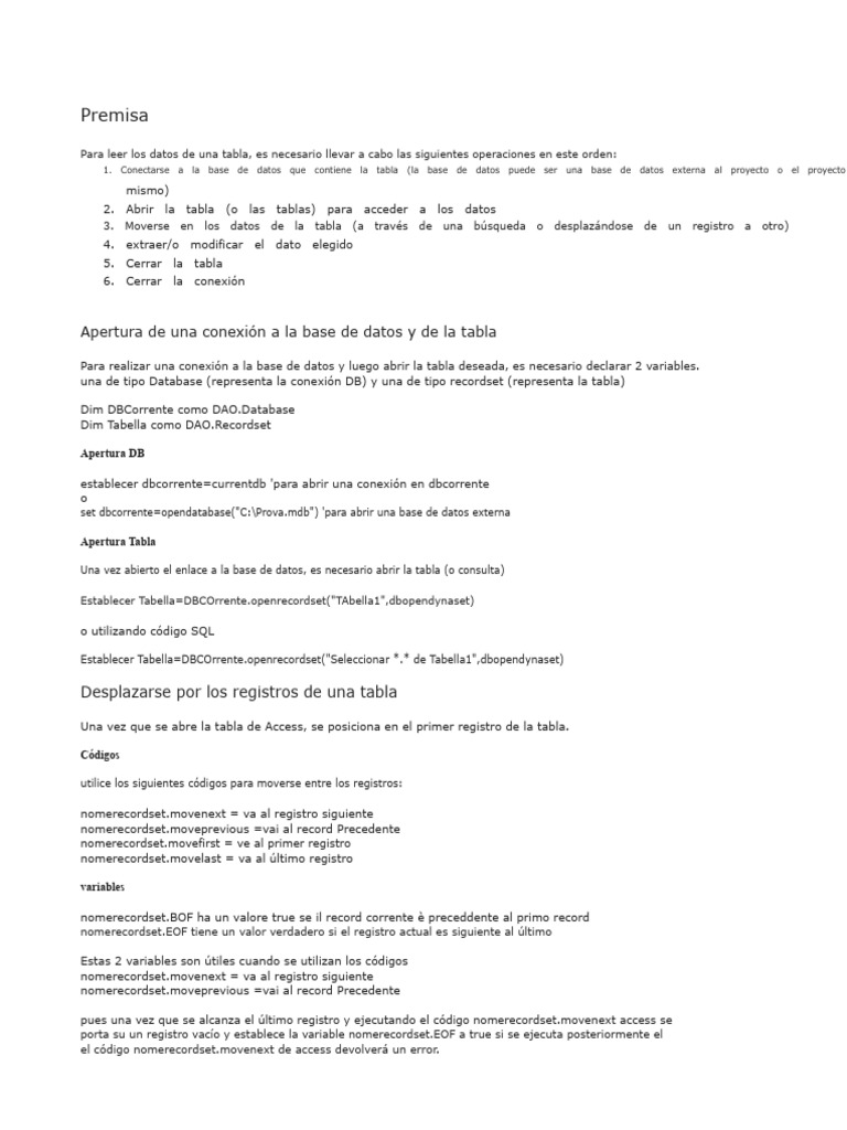 leer y escribir datos en las tablas mediante VBA utilizando el método ...