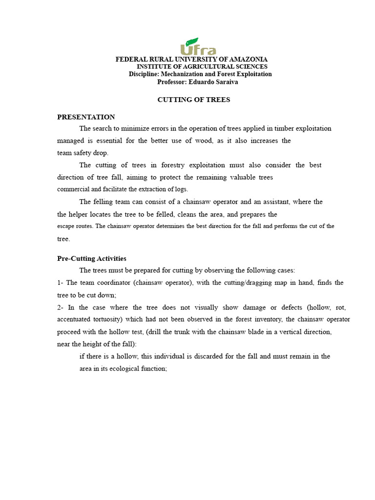 Manual_Cutting_of_Trees | PDF | Logging | Trees