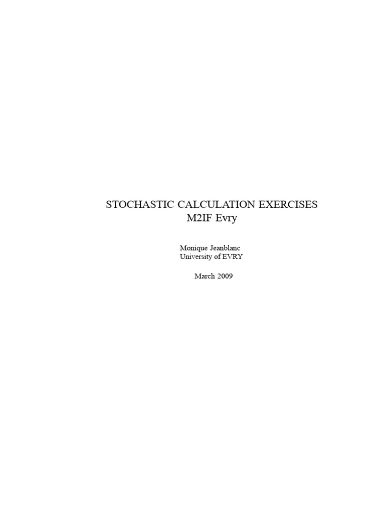 Stochastic Calculus Exercises With Solutions | PDF | Normal Distribution | Statistical Theory
