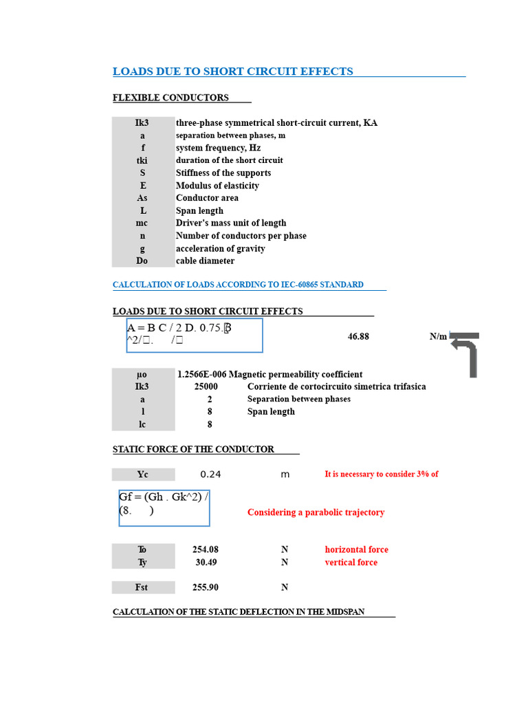 Calculate short-circuit force | PDF | Force | Mechanics
