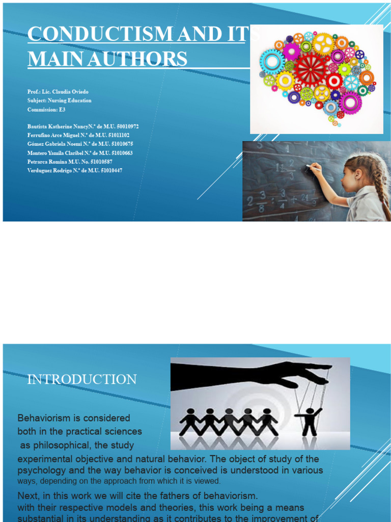 Behaviorism and Its Main Authors | PDF | Behaviorism | Reinforcement