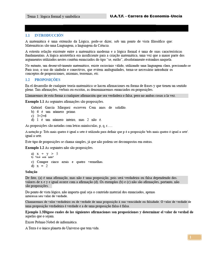 Lógica Formal e Simbólica na Matemática | PDF | Lógica matemática | Verdade