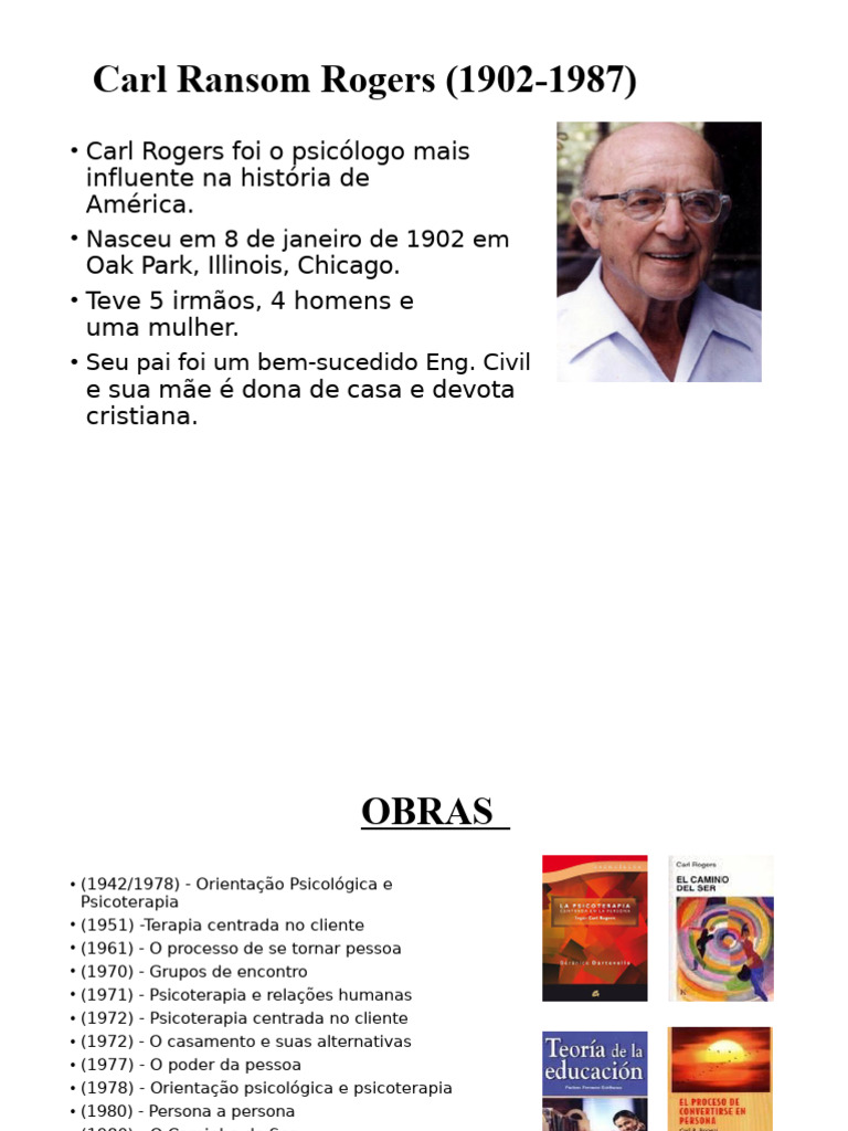 Carl Rogers: Teoria e Terapia Centrada na Pessoa | PDF | Psicoterapia ...