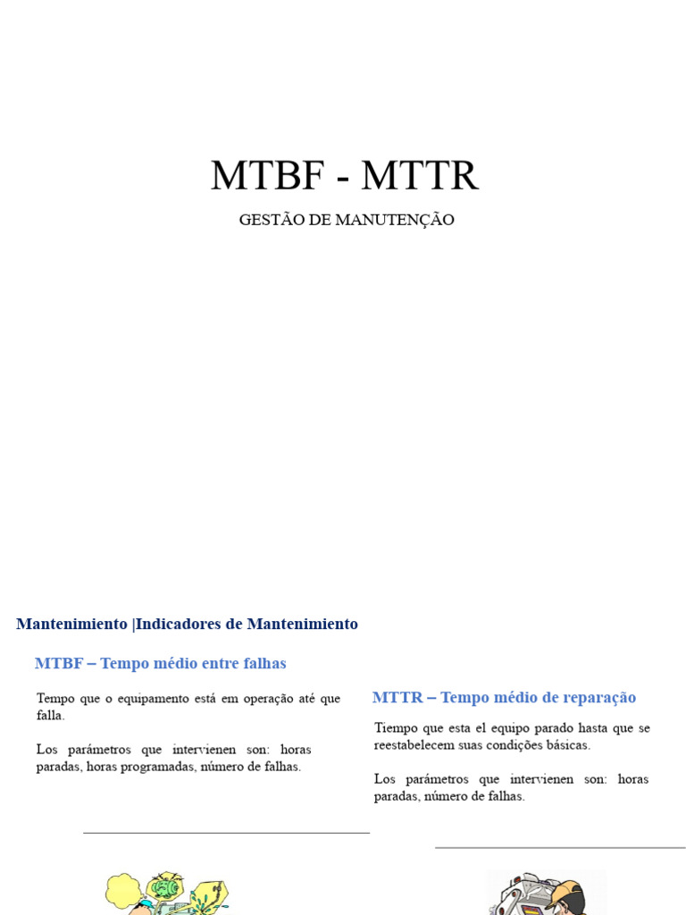 MTBF - MTTR apresentação | PDF