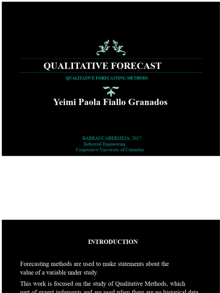 Qualitative Forecasting Methods | PDF | Forecasting | Methodology