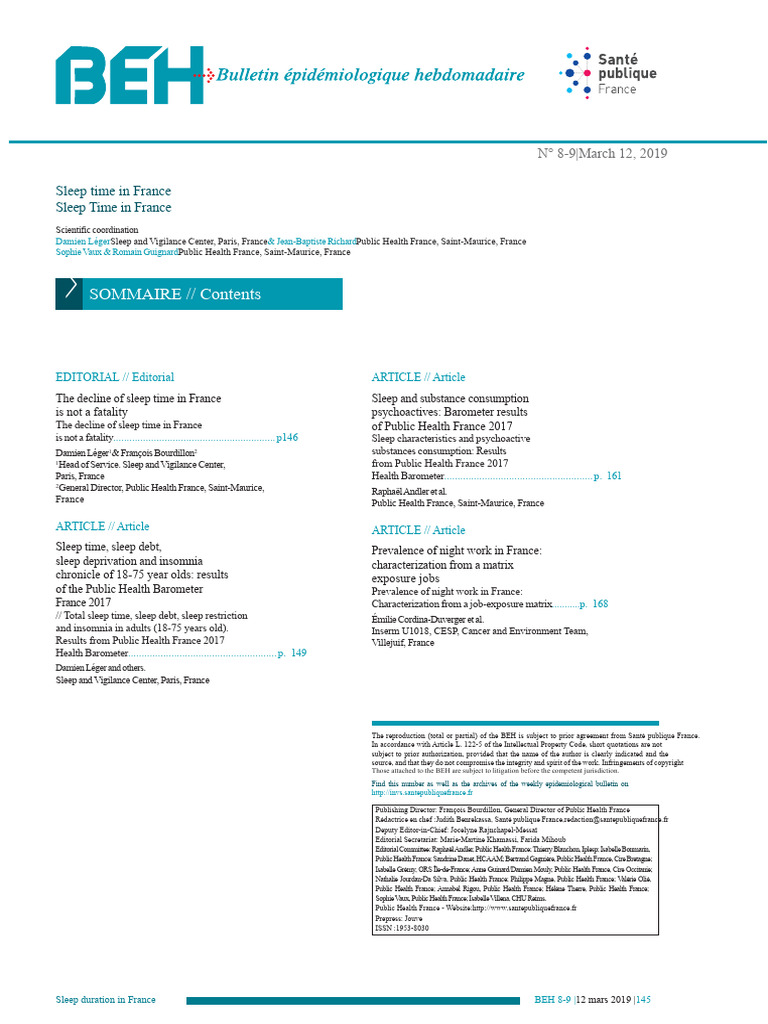 Weekly Epidemiological Bulletin. | PDF | Sleep | Sleep Deprivation