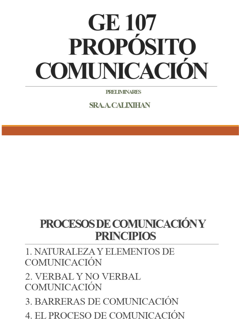Ge 107 - Comunicación Con Propósito | PDF | Comunicación