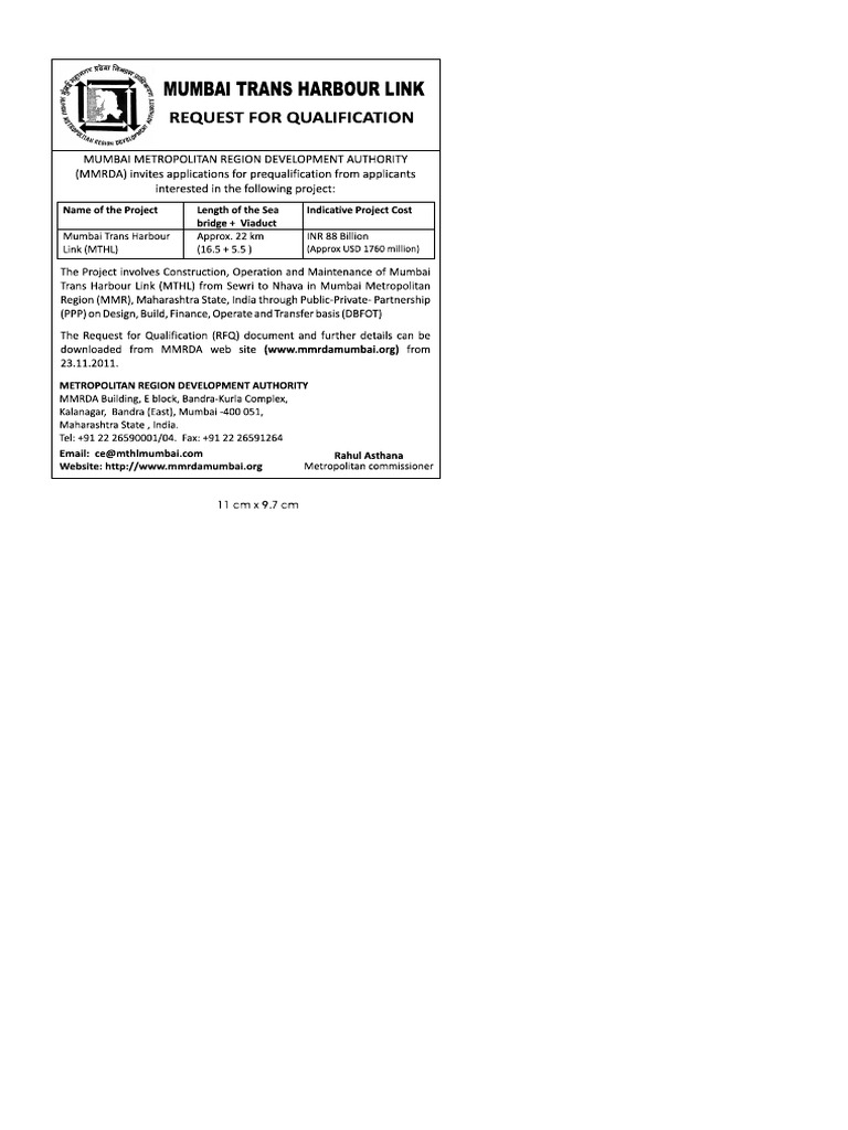 MTHL Ppid | PDF | Mumbai | Transporte