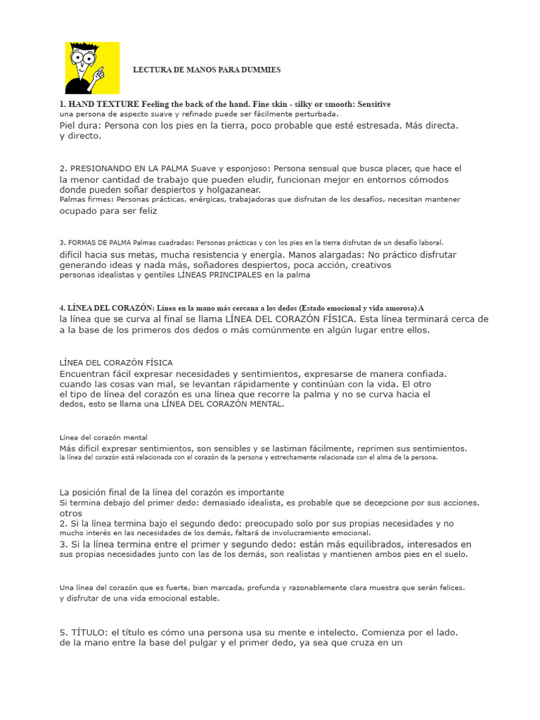 Lectura de Manos para Tontos | PDF | Ciencias del comportamiento ...