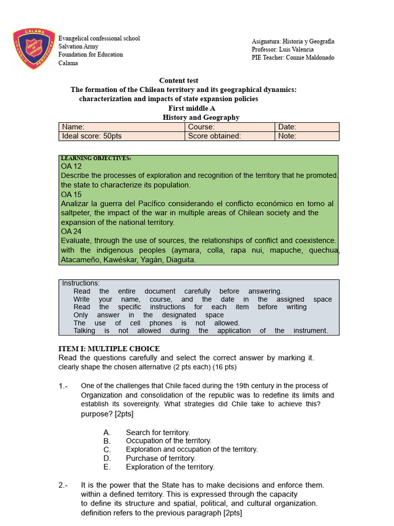 test 1 medium A territorialization | PDF
