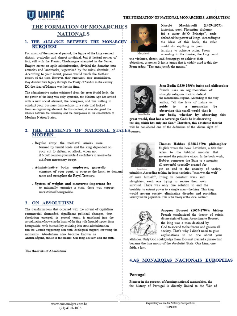 4 - The Formation of National Monarchies, Absolutism | PDF | Absolute ...