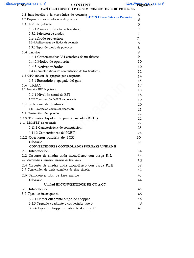 Notas de EE3591 Electrónica de Potencia Reg 2021 para Todas Las Unidades | PDF | Poder (Física ...