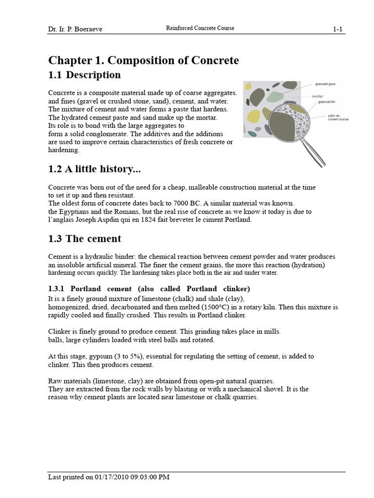 1 Composition of Concrete | PDF | Concrete | Cement