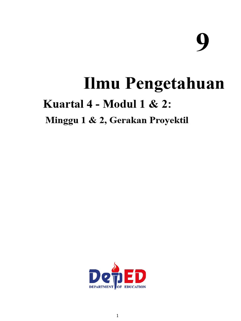 ILMU PENGETAHUAN 3 KUARTAL 4 MODUL 1-2 GERAK PROJEKTIL | PDF