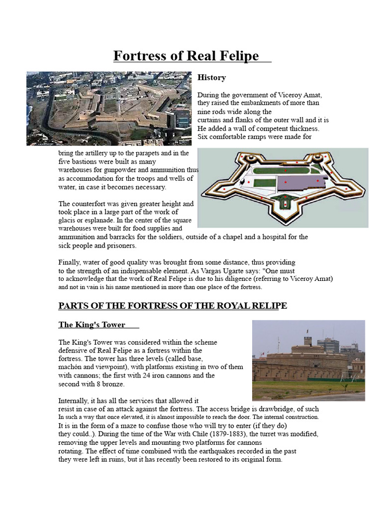 History and Features of Real Felipe Fortress | PDF | Fortification | Cannon
