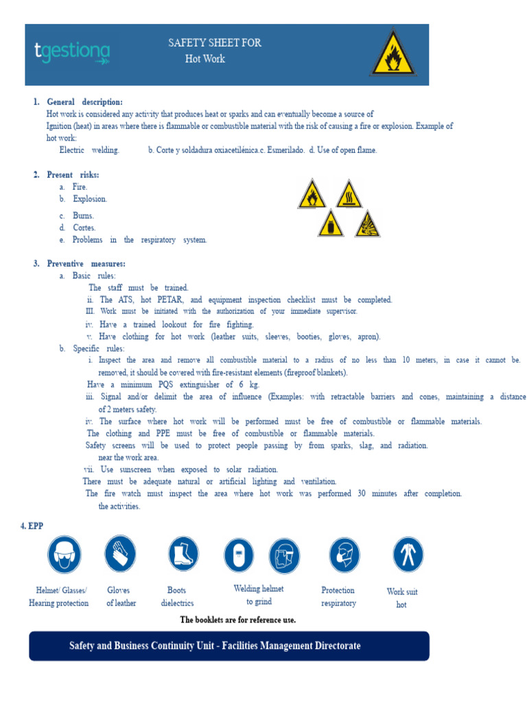 Hot Work Safety Guidelines and Risks | PDF | Fires | Personal ...