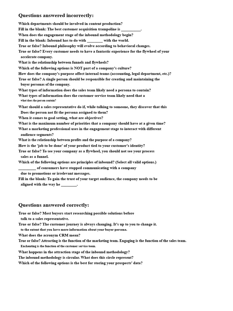 Inbound questions | PDF | Marketing | Sales