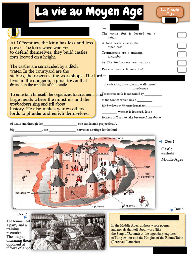 Medieval Castles and Peasant Life | PDF | Castle | Fortification