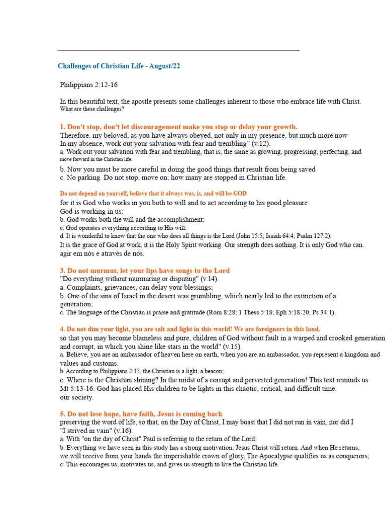 Overcoming Challenges in Christian Life | PDF | God In Christianity ...