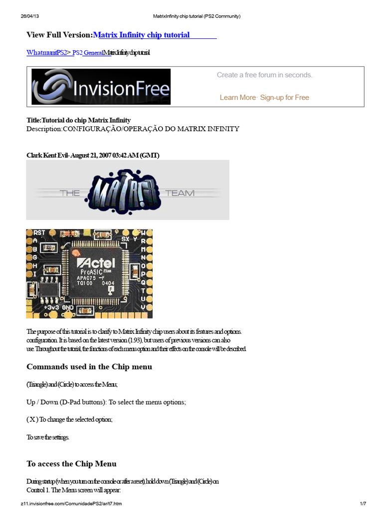 Matrix Infinity Chip PS2 Tutorial | PDF | Booting | Dvd