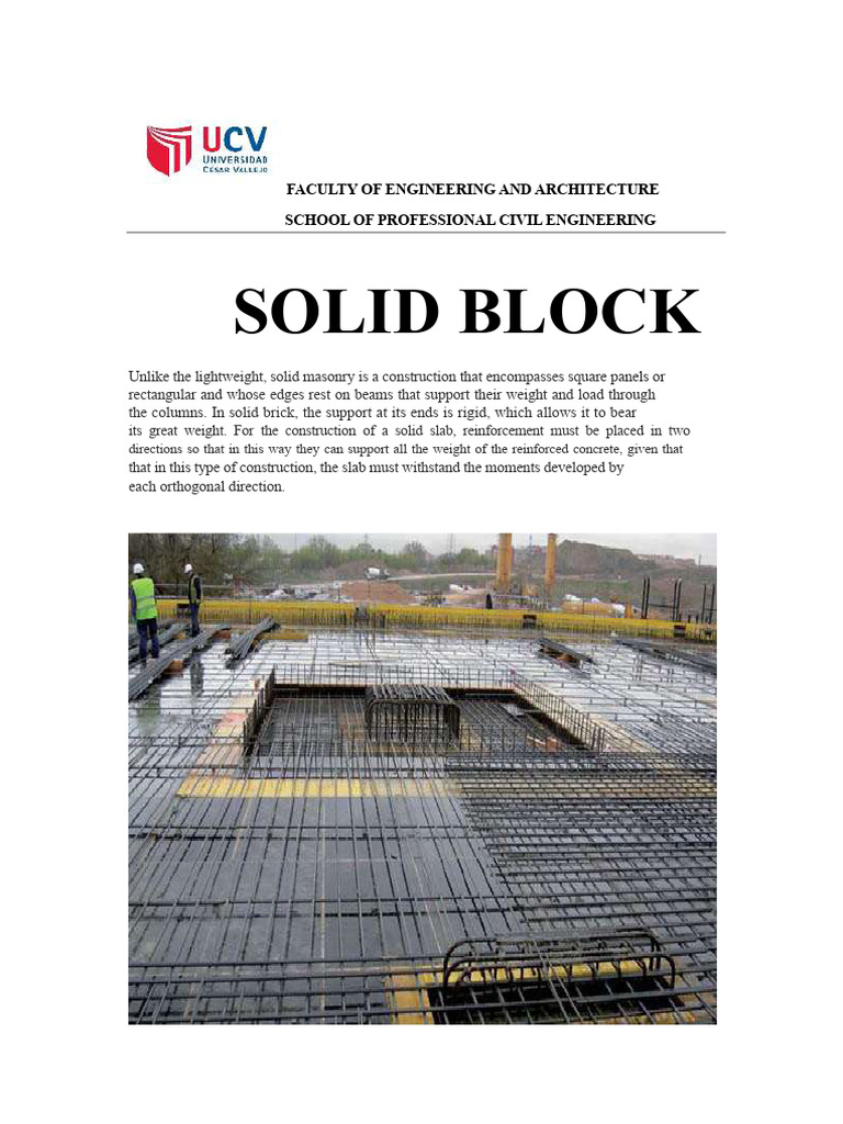 Solid Block Slab Construction Guide | PDF | Concrete | Masonry