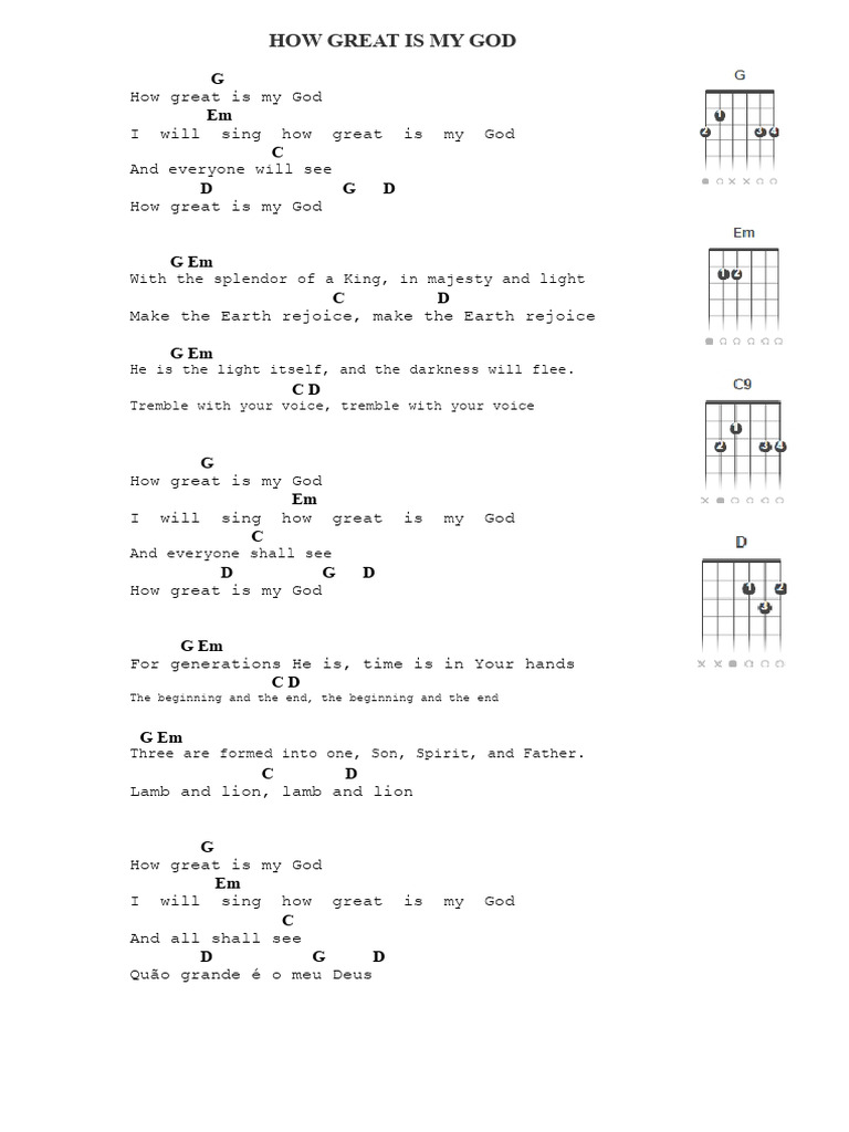 How Great Is My God Lyrics | PDF