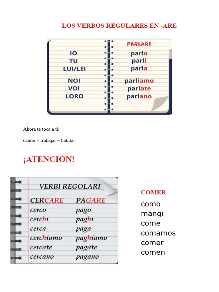 Verbos en Ar y Ejercicios | PDF