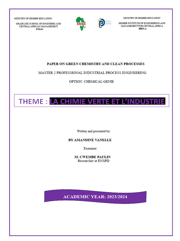Expose Green Chemistry and Industry | PDF | Green Chemistry | Chemistry