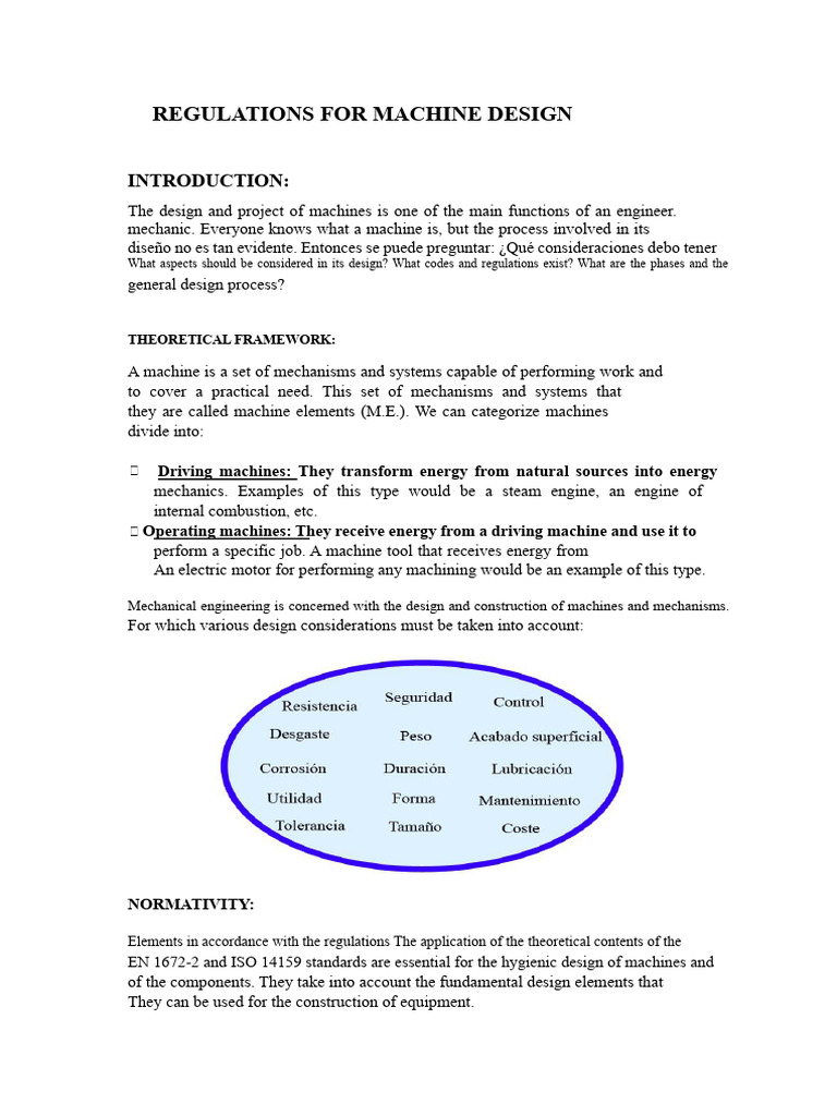 Regulations For Machine Design | PDF | Machines | System